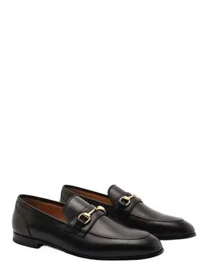 SCAROSSO Horsebit Loafers - Black - Calf