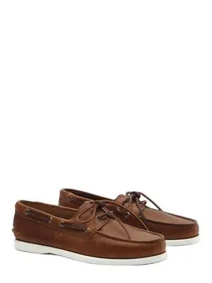SCAROSSO Orlando Boat Shoes - Cigar - Calf