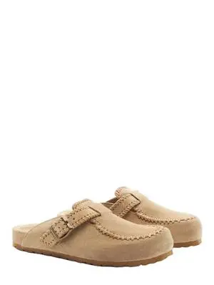 SCAROSSO Cheyenne Sabot Mule - Beige - Suede