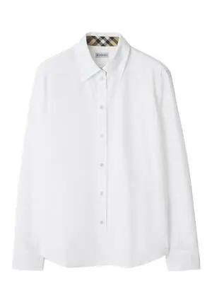Burberry Regular Fit Cotton Poplin Shirt - White