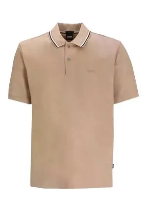 BOSS Paddy Contrasting-collar Polo Shirt - Neutrals