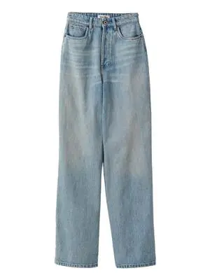 Miu Miu Washed Denim Jeans - Light Blue