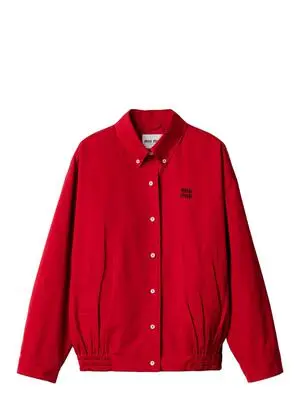 Miu Miu Heavy Poplin Blouson Jacket - Scarlet