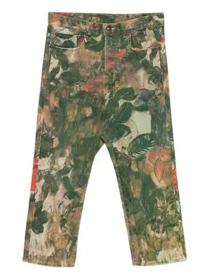 R13 Floral-print Straight Leg Jeans - Green
