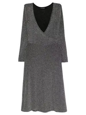 Karl Lagerfeld Jersey Rhinestone Dress - Silver