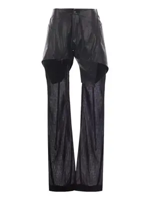 YEHUAFAN Paneled Trousers - Black