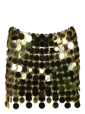 Rabanne Sequin Mini Skirt - Gold