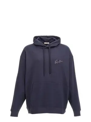 Valentino Garavani Logo Embroidery Hoodie - Blue