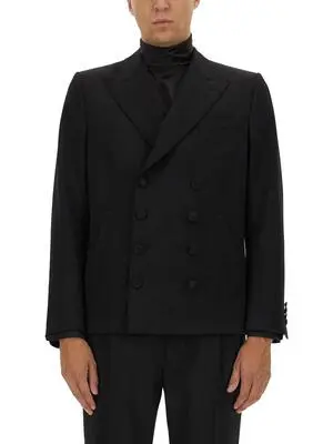 Dolce & Gabbana Double-breasted Virgin Wool Jacket - Black