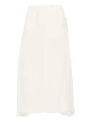 Chloé Silk Georgette Long Skirt - Beige