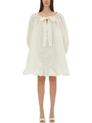 Patou Oversized Ruffle Hem Dress - Beige