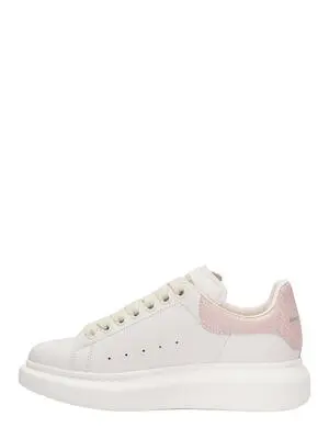 Alexander McQueen Oversized Sneaker With Crackled Heel Tab - White