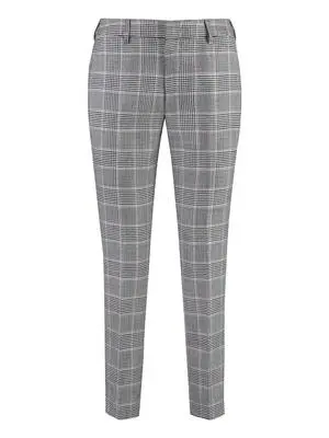 PT TORINO New York Virgin Wool Houndstooth Trousers Black