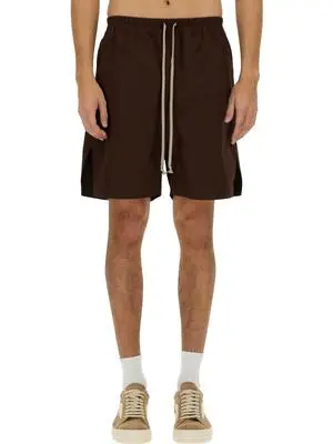 Rick Owens Cotton Bermuda Shorts Brown
