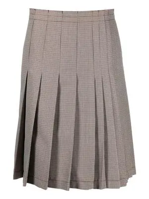 MARNI Check-Print Pleated Midi Skirt