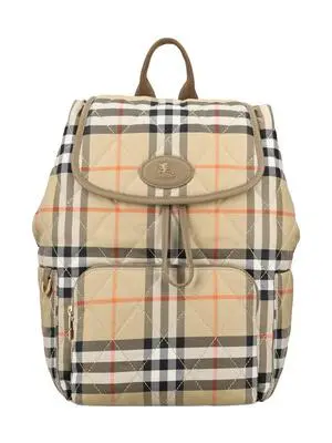 Burberry Horseshoe Check Backpack - Beige