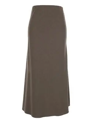 PLAIN Long Skirt With Side Hook And Loop Closure - Grey