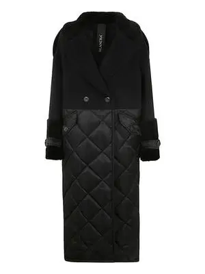 BLANCHA Merino Straight Coat - Black