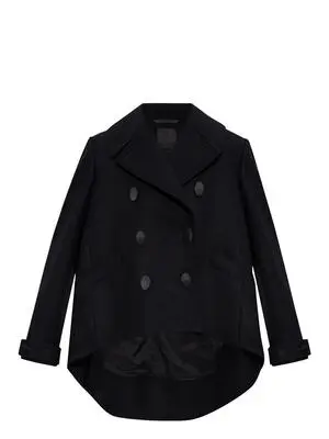 Givenchy Wool Double-breasted Asymmetric Coat - Black