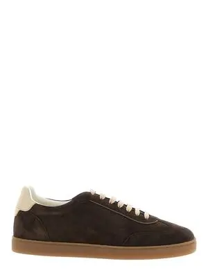 Brunello Cucinelli Suede Low Top Sneakers Brown