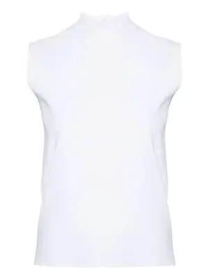 Plan C Sleeveless Mock Neck Top - W Bianco Ottico
