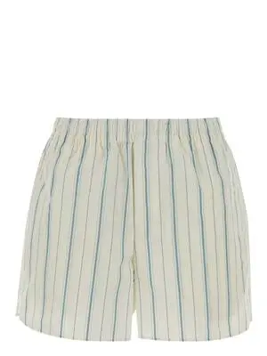 Ami Embroidered Striped Bermuda Shorts - Stripped