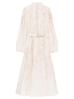 Zimmermann Printed Jacket Dress With Belted Waist Pink