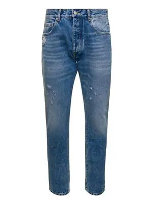 ICON DENIM LOS ANGELES Light Five-Pocket Jeans With Logo Patch Blue