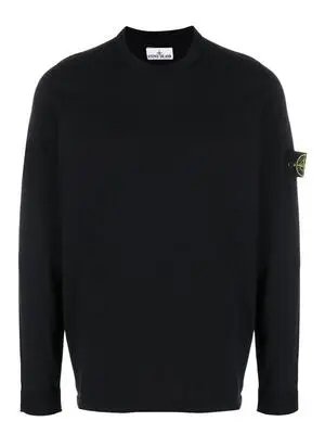 STONE ISLAND Logo Cotton Crewneck Sweater