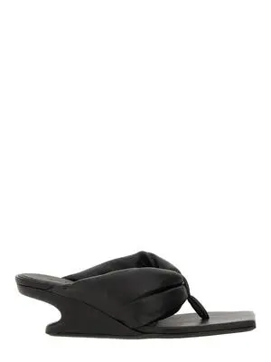 Rick Owens Leather Thong Sandals - Black