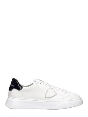 Philippe Model Philippe Model Leather Sneakers Veau_blanc Bleu Fonce'