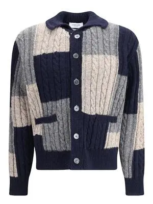 Thom Browne Wool Intarsia Knit Cardigan - Multicolour