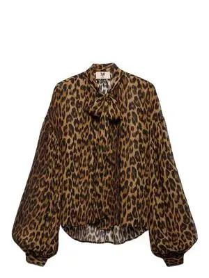 ANIYE BY Viscose Shirt With Scarf Collar Speckled