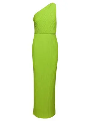 Solace London One Shoulder Techno Maxi Dress - Green