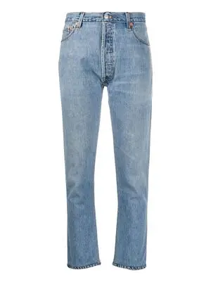 RE/DONE High-rise Cropped Jeans - Blue