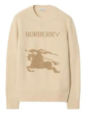 Burberry Intarsia-Knit Logo Knitwear Brown