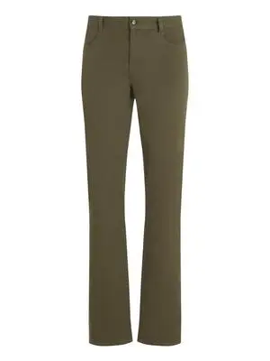 Saint Laurent Slim Fit Cotton Pants - Green