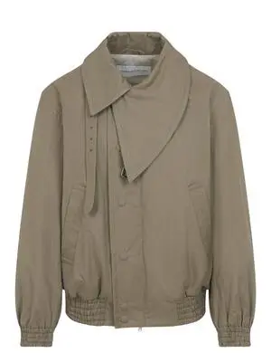 Dries Van Noten Vendo Cotton Bomber Jacket Beige