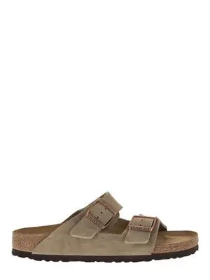 BIRKENSTOCK Arizona Suede Leather Slippers - Brown
