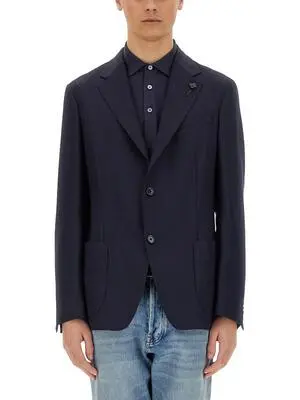 LARDINI Single-Breasted Roma Jacket Blue