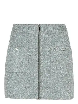GANNI Sparkle Wool Blend Miniskirt - Silver