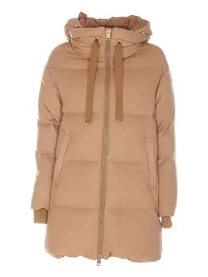 Herno Silk And Cashmere Down Jacket - Brown