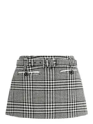 SELF-PORTRAIT Houndstooth Mini Pant-skirt - Multicolour