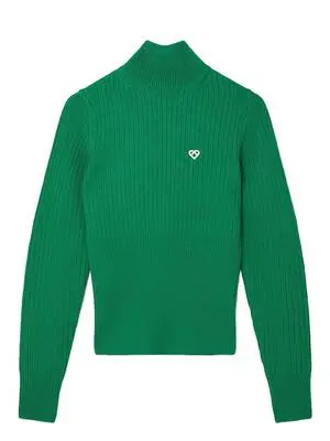 Casablanca Casablanca Intarsia Cotton Pullover Green