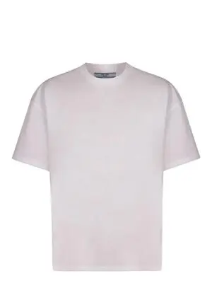 Prada Cotton Crew-Neck T-Shirt White