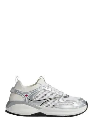 Dsquared2 Panelled Mesh Sneakers - White/argento