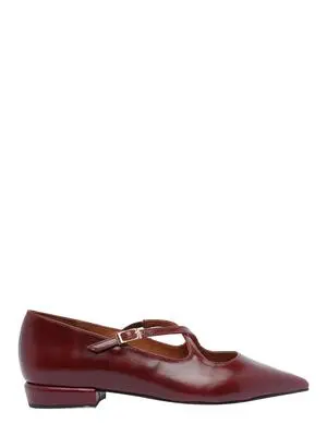 ANGEL ALARCON Pointed Toe Ballet Flats - Red