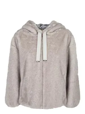 Herno Bomber Jacket With Hood - Grey