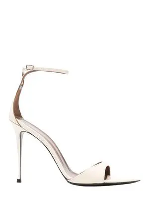 GIUSEPPE ZANOTTI Intriigo Leather Heel Sandals Beige