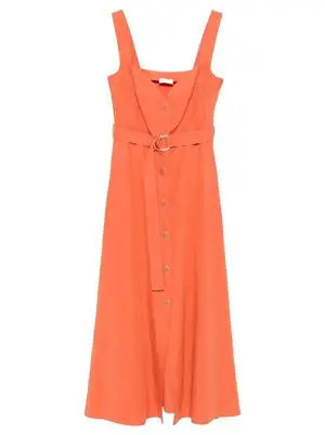 Liu Jo Liu Jo Belted Midi Dress Orange